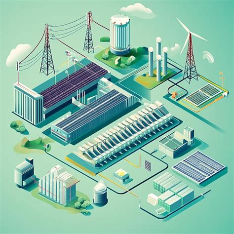 An Illustration Of How Energy Storage Systems Work Including Batteries And Grids Premium Ai