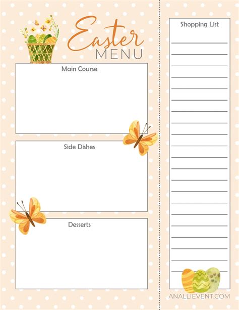 Free Printable Easter Menu Planner And Recipes An Alli Event