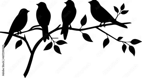 Tree Branch Bird Vector Images Stock Vector Adobe Stock