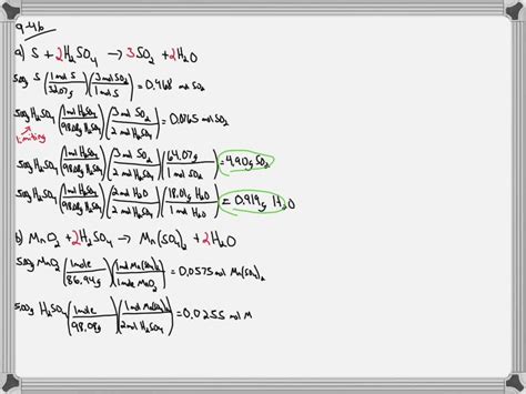 Solved For Each Of The Following Unbalanced Chemical Equations Suppose