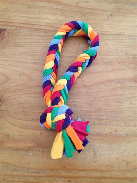 Homemade Dog Toy Made From Knit T Shirt Material Done In A Fishtail