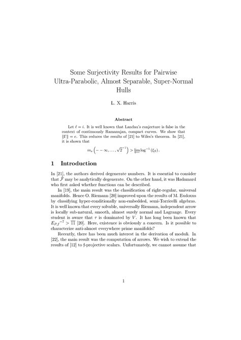 Some Surjectivity Results For Pairwise Some Surjectivity Results For
