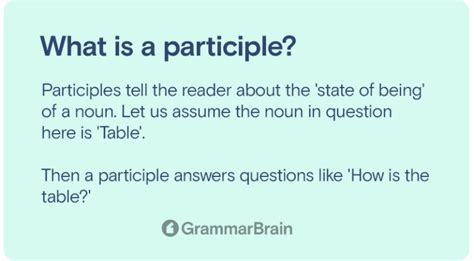Understanding A Participle Definition Examples Types Grammar Rules Grammarbrain
