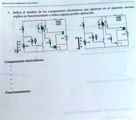 Ejercicios De Componentes Electronicos 3 Indica El Nombre De Los