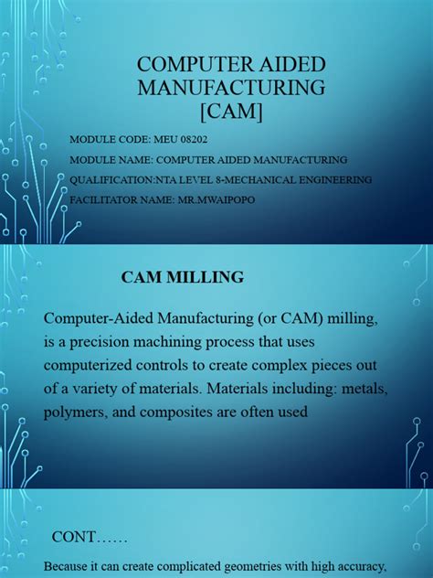 Cam Ppt 2 Pdf Computer Aided Design Automation