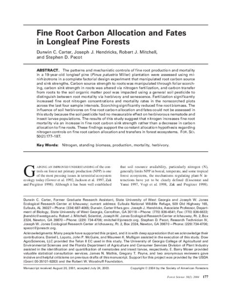 Pdf Coupling Fine Root Dynamics With Ecosystem Carbon Cycling In