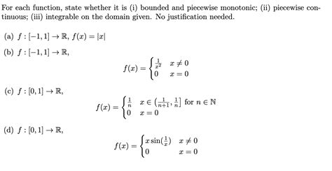 Solved For Each Function State Whether It Is I Bounded