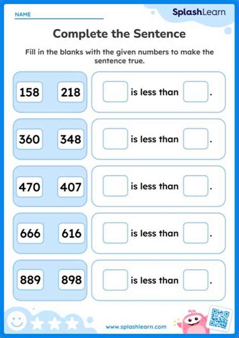 Compare Numbers Worksheets Free And Printable Splashlearn