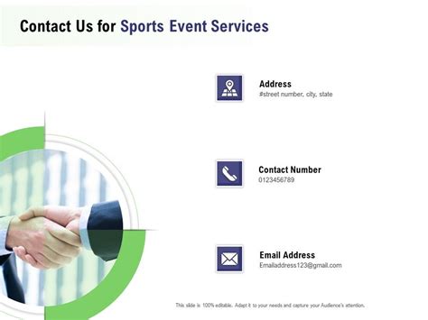Recreational Program Proposal Contact Us For Sports Event Services Ppt File Background Pdf