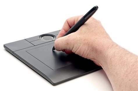 A Male Hand Operating A Pen Computer Input Device Royalty Free Stock Photo Image