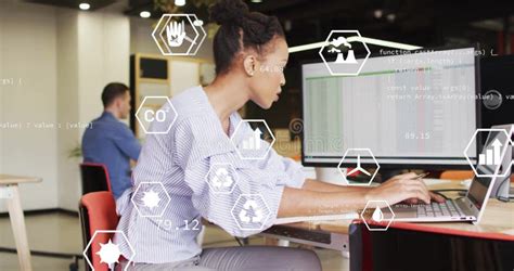 Image Of Media Icons And Data Processing Over Diverse Colleagues