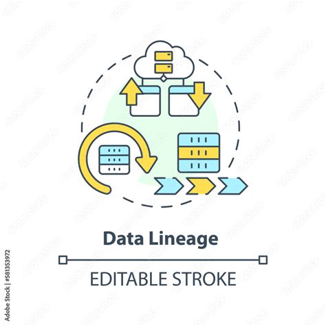 Data Lineage Concept Icon Information Flow Record Data Lake Key Concept Abstract Idea Thin