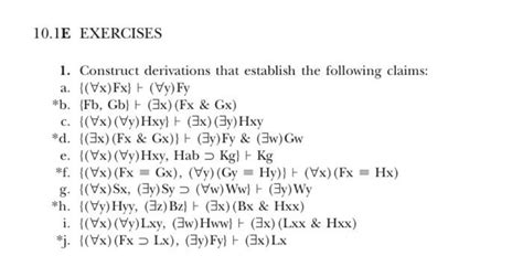 Solved 10 1e Exercises 1 Construct Derivations That