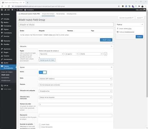 acf custom fields custom posts y custom taxonomies en wordpress