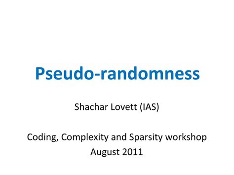 ppt pseudo randomness powerpoint presentation free download id 1080411