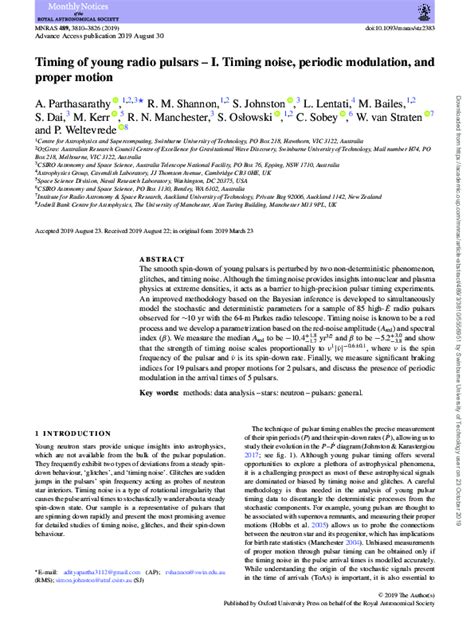 Pdf Pulsar Timing Iii Timing Noise Of 50 Pulsars James Cordes