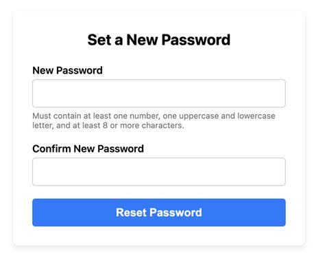 Password Reset Form Template