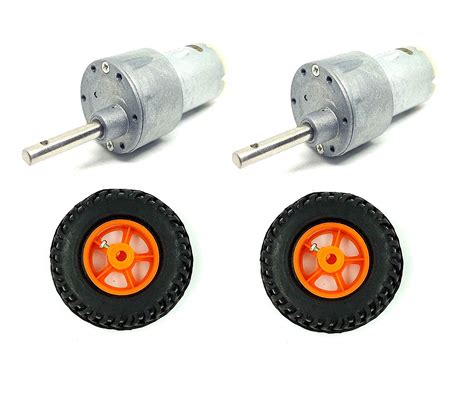 Buy Invento 2pcs 12v 10 Kg Cm 30 Rpm Side Shaft High Torque Geared Dc