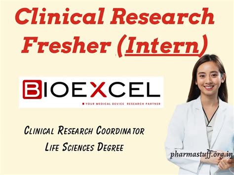 Clinical Research Coordinator Intern Opportunity At Bioexcel