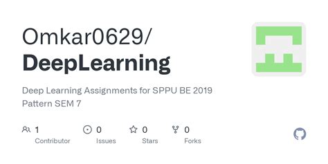 GitHub Omkar DeepLearning Deep Learning Assignments For SPPU BE Pattern SEM