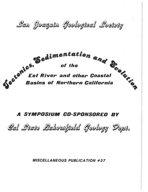 Geological Evolution Of The Late Cenozoic Basins Of Northern California