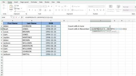 How To Count Cells In A Month ExcelNotes