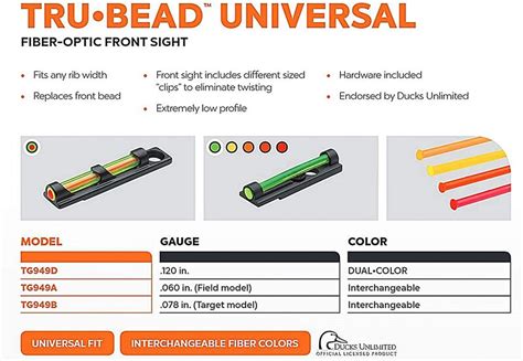 Truglo Fiber Optic Tru Bead 060 Field Model Universal Shotgun Sight