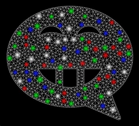 Bright Mesh Carcass Laugth Smiley Message With Light Spots Stock Vector Illustration Of Comic