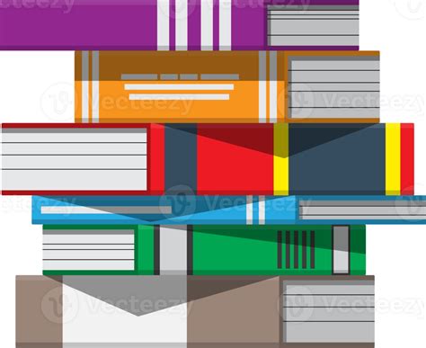 Stack Of Books With Bookmarks 35774357 Png