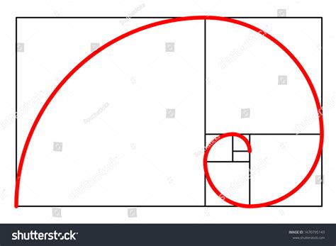 Golden Ratio Template Geometric Concept Fibonacci Stock Vector Royalty
