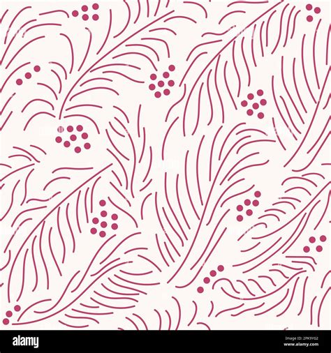 Leaf Line Art Banana Leaves Seamless Repeat Pattern Design Modern