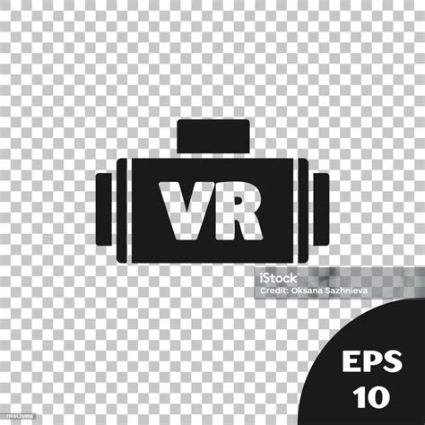 투명 한 배경에 격리 된 검은 가상 현실 안경 아이콘입니다 입체 3d Vr 마스크 벡터 일러스트레이션 가상현실에 대한 스톡 벡터 아트 및 기타 이미지 Istock