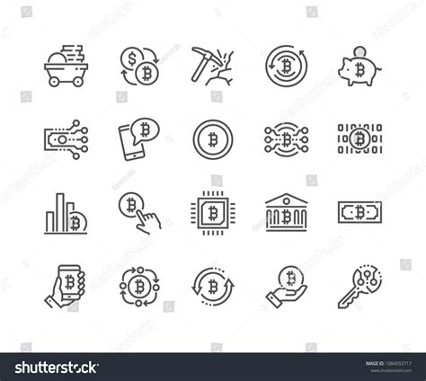 Simple Set Bitcoin Related Vector Line Stock Vector Royalty Free Shutterstock