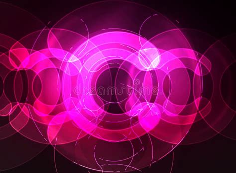 Round Glowing Elements On Dark Space Abstract Background Stock Vector