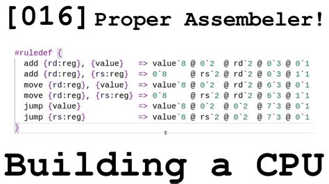 A Proper Assembler Building A CPU From Scratch YouTube
