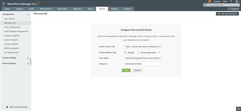 Adding Microsoft 365 Tenant Manually Sharepoint Manager Plus Help