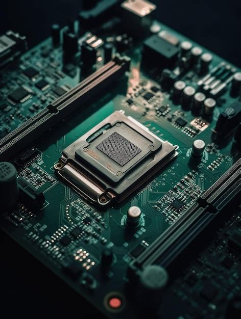 Premium AI Image A Close Up Of A Computer Board With The Word Cpu On It