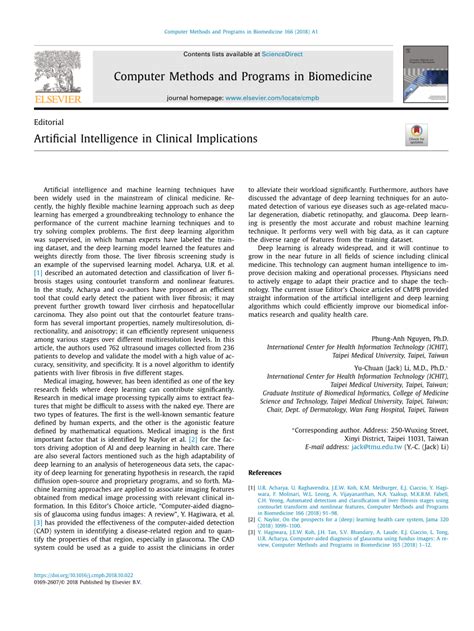 Pdf Artificial Intelligence In Clinical Implications