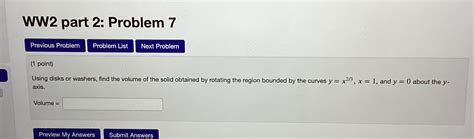 Solved WW2 Part 2 Problem 7 1 Point Using Disks Or Chegg Com