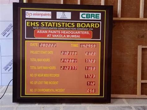 Wall Mounted Digital Ehs Statistics Board Fnd Seven Segment Display