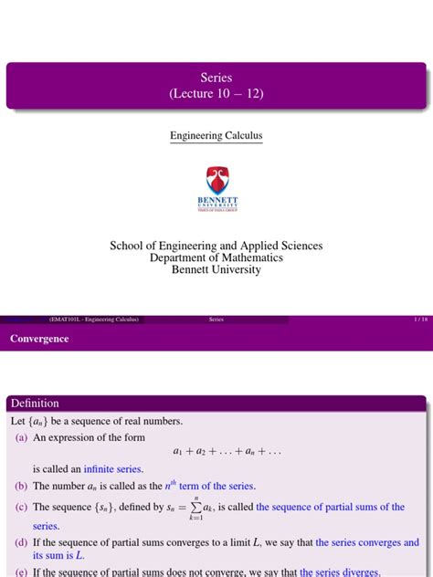 Lecture On Series Pdf Series Mathematics Sequence
