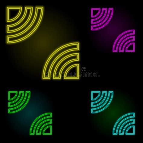 Signal Sign Neon Color Set Icon Simple Thin Line Outline Vector Of Image Icons For Ui And Ux