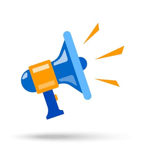 블루 확성기 스피커 벡터 일러스트 레이 션 프리미엄 벡터