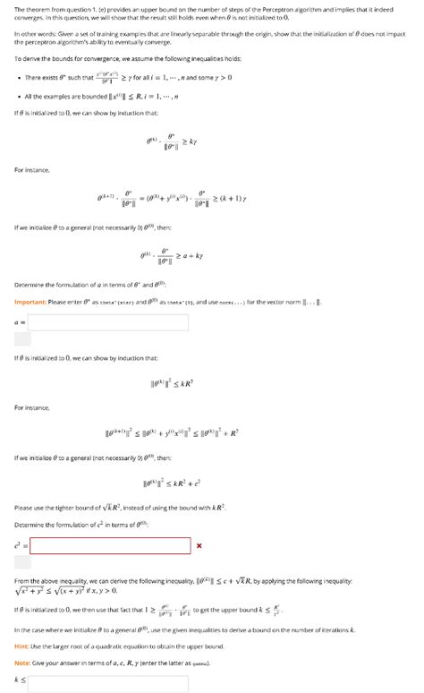 Solved The Theorem From Question 1 E Provides An Upper