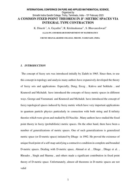 Pdf Internatioanl Confernce On Pure And Applied Mathematical Science