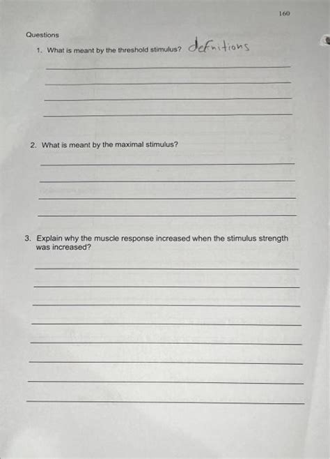 Solved Questions 1 What Is Meant By The Threshold Stimulus