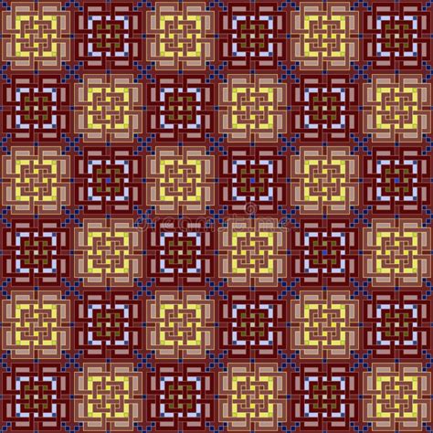 Seamless Vector Image Of Interlocking Rectangular Shapes And Crosses