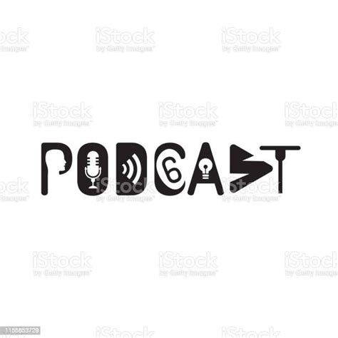 흰색 배경 벡터 그래픽으로 로고 또는 아이콘 팟캐스트 팟캐스팅에 대한 스톡 벡터 아트 및 기타 이미지 팟캐스팅 로고 0명