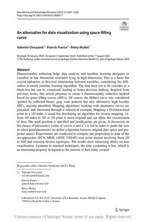 An Alternative For Data Visualization Using Space Filling Curve
