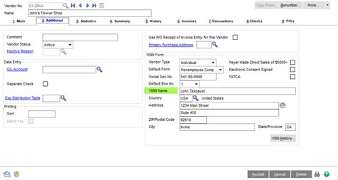 How Does The Vendor Name And DBA Name Print On 1099 Form